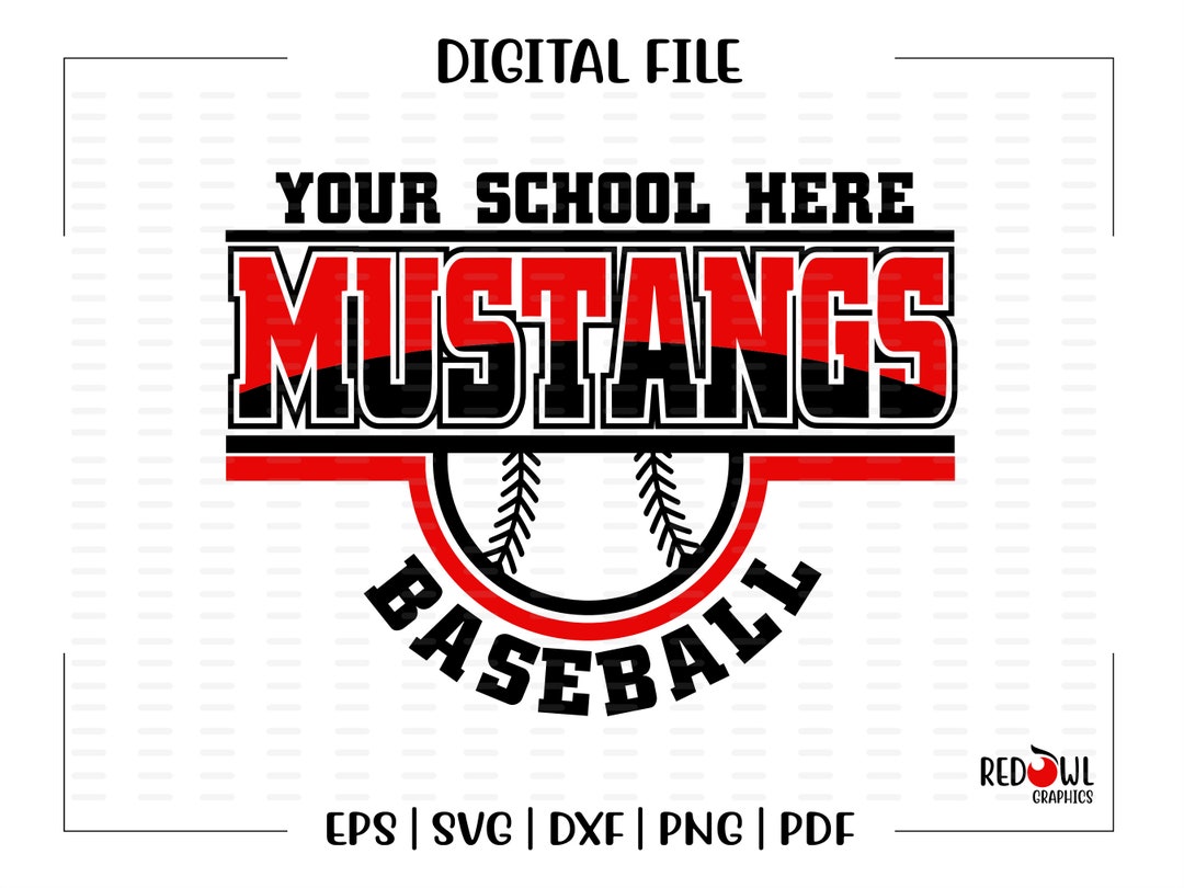 Mustang Baseball Svg, Baseball Svg, Mustang, Mustangs, Baseball, Vector ...