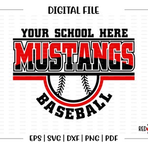 Mustang Baseball Svg, Baseball Svg, Mustang, Mustangs, Baseball, Vector ...