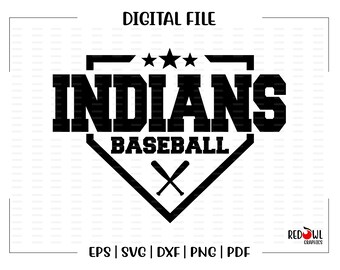 Indian Baseball Mascot SVG Digital Cut File PNG - Etsy