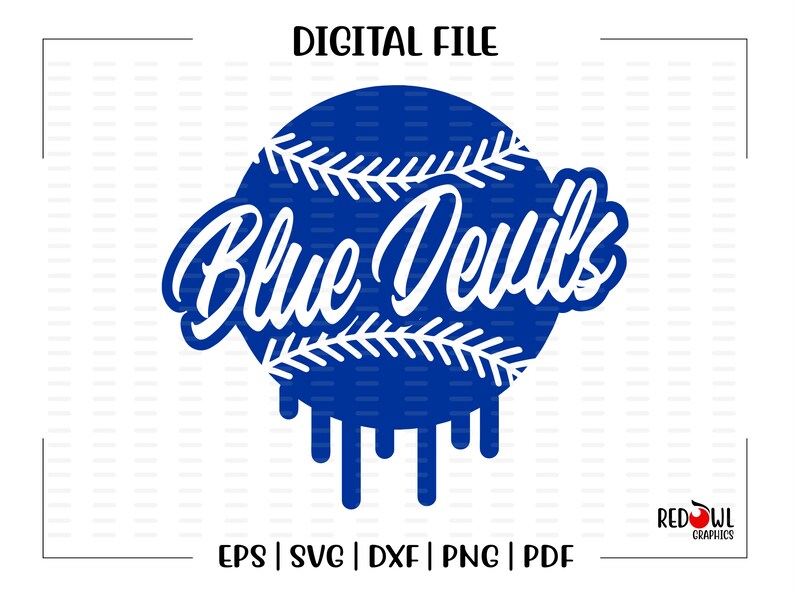 Baseball Svg Softball Svg Blue Devil Devil Baseball Svg - Etsy