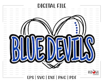 Blue Devil Svg | Etsy