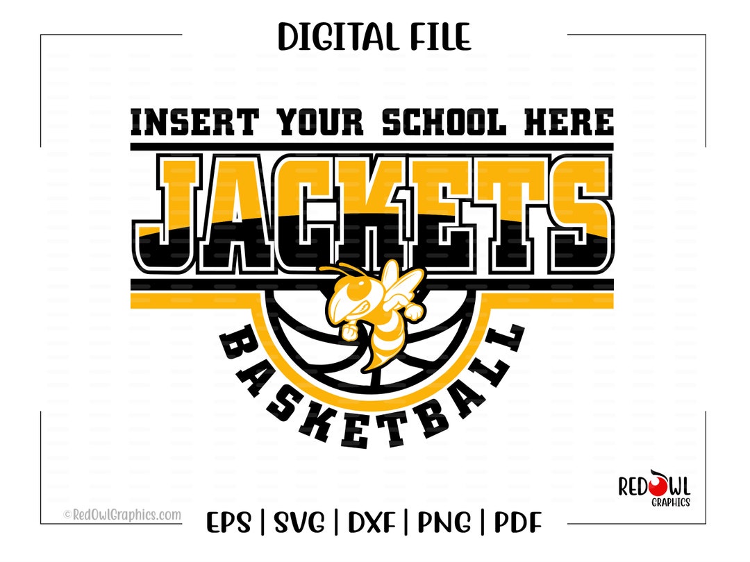 Basketball Svg, Yellow Jacket Basketball, Yellowjacket, Basketball ...