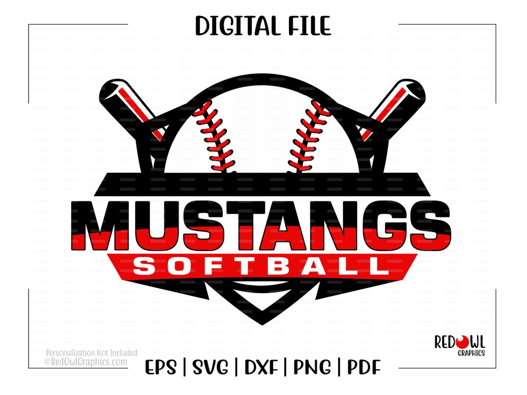 Softball Svg, Mustang Softball Svg, Mustangs Svg, Mustangs, Softball ...