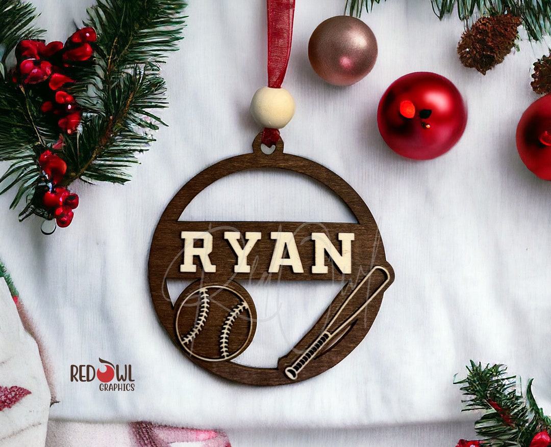 Personalized Baseball Ornament, Baseball Christmas Ornament, Engraved ...