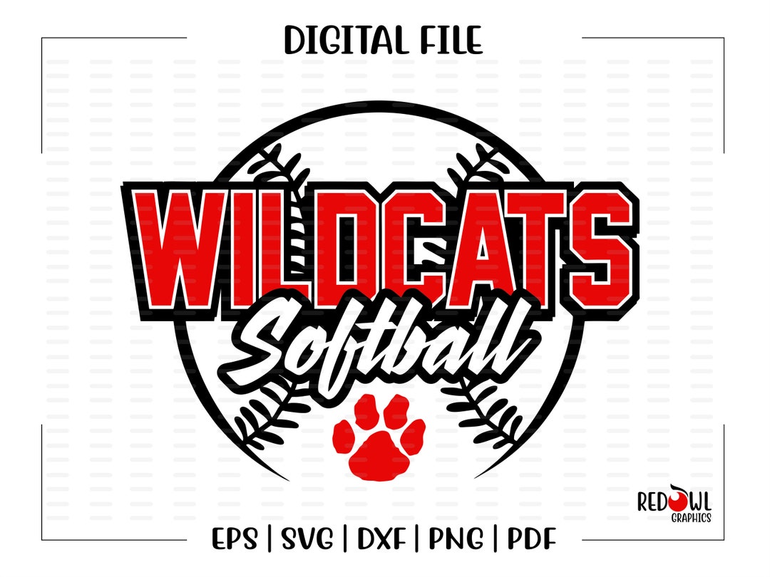 Softball Svg, Wildcat Softball Svg, Wildcat, Wildcats, Softball, Svg ...