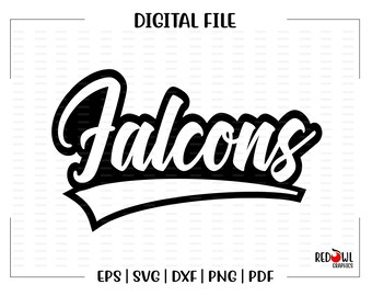 Falcon Strong Mascot SVG Digital Cut File PNG & DXF - Etsy