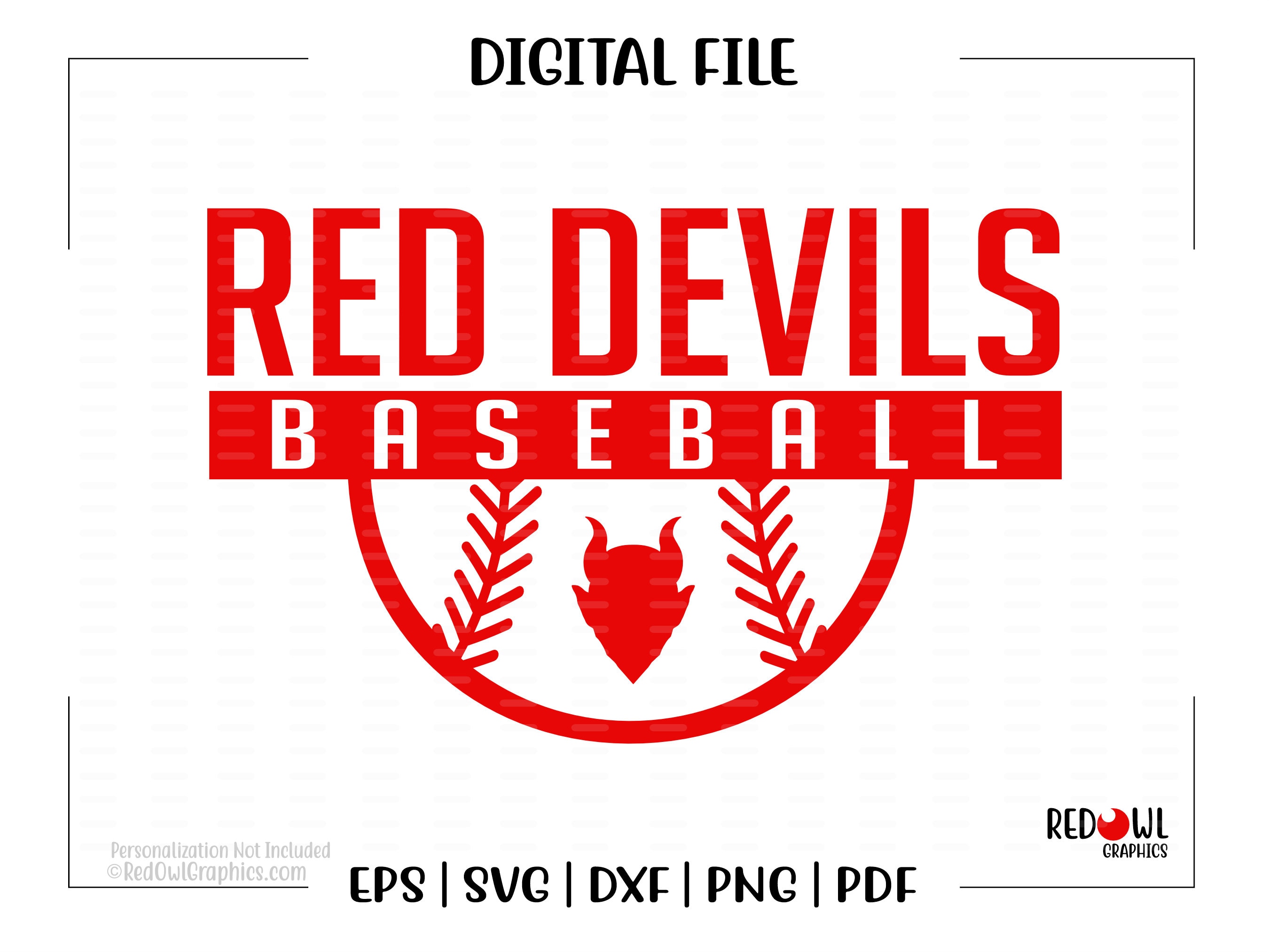 Baseball Svg, Red Devil Baseball Svg, Red Devil, Baseball, Svg, Dxf ...