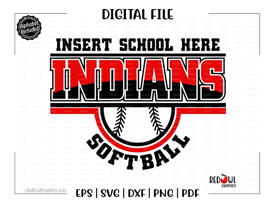 Softball Svg, Indian Softball Svg, Indian, Indians, Softball, Svg, Dxf ...