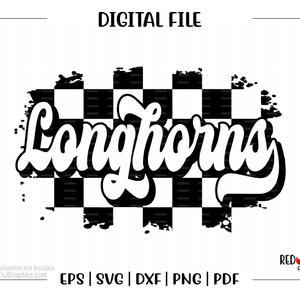 Longhorn Svg, Longhorns Svg, Longhorn, Retro, Checker Board, Svg, Dxf ...