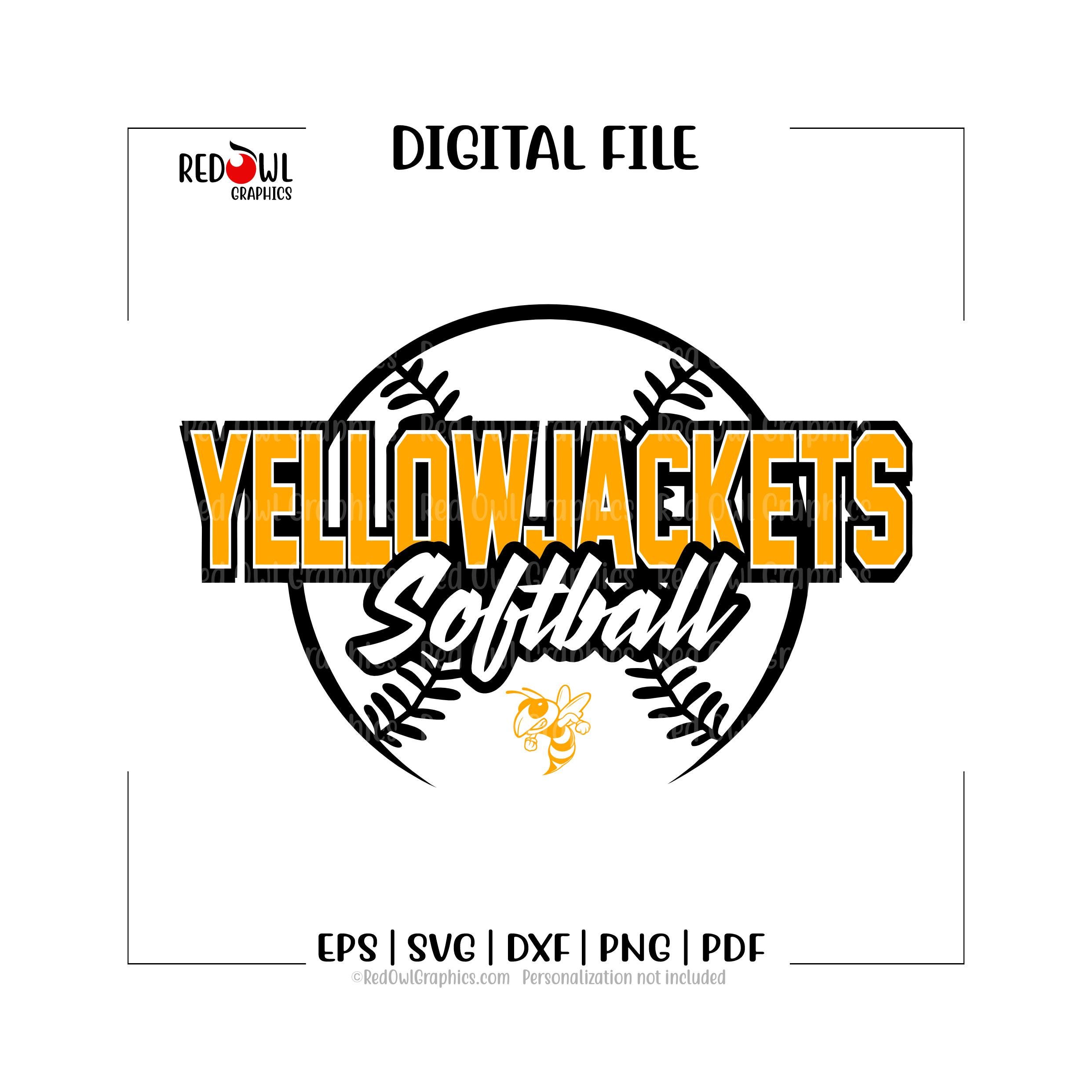 Softball Svg, Yellowjacket Softball Svg, Yellowjacket, Jacket, Softball ...