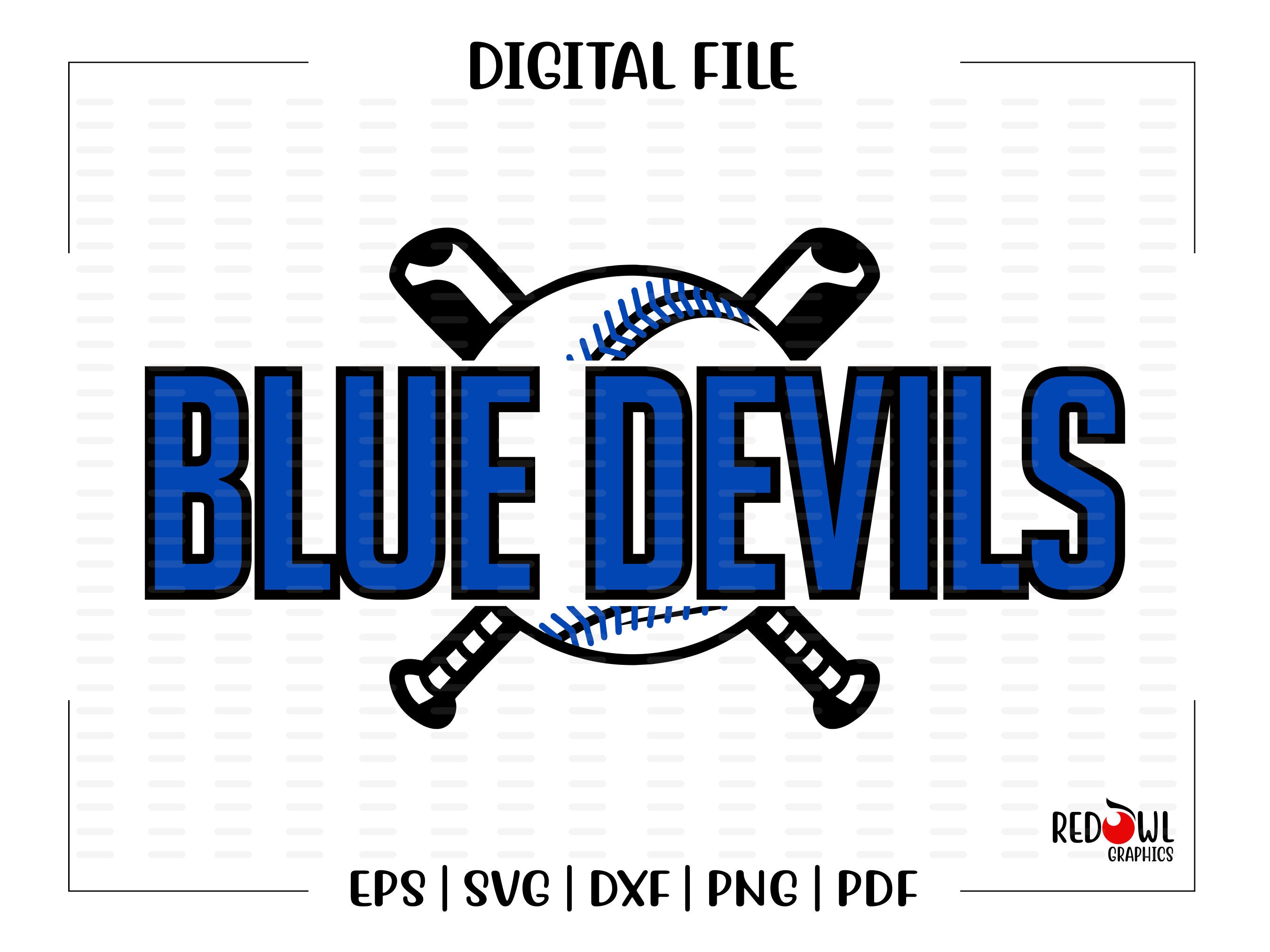 Baseball Svg Softball Svg Blue Devil Devil Baseball Svg - Etsy