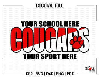 Cougars Script Svg - Etsy
