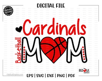 Cardinal Basketball Leopard Stamp PNG Digital Download - Etsy