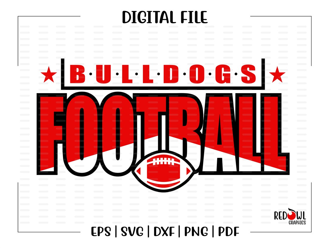 Football Svg Bulldog Football Svg Bulldog Bulldogs | Etsy