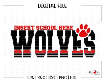 Wolves Mascot Hand Lettered Design Football SVG Mascot SVG - Etsy
