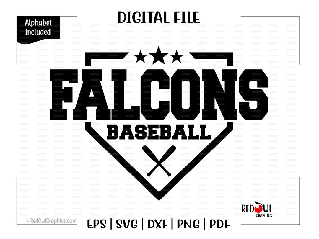 Baseball Svg, Falcon Baseball Svg, Falcon, Falcons, Baseball, Svg, Dxf ...