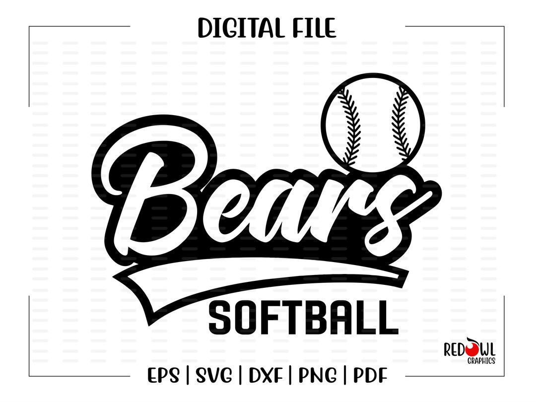 Softball Svg, Bear Softball Svg, Bear, Bears, Softball, Svg, Dxf, Eps ...