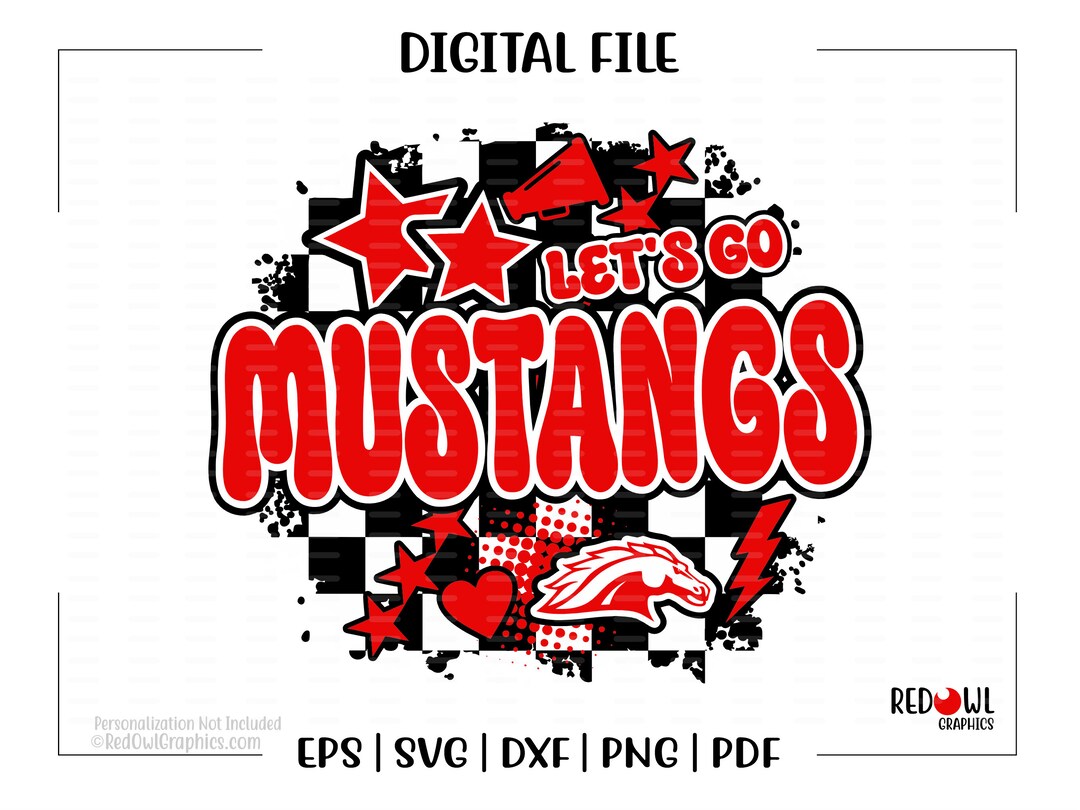 Mustang Svg, Mustangs Svg, Mustang, Mustangs, Mascot, Checker, Svg, Dxf ...