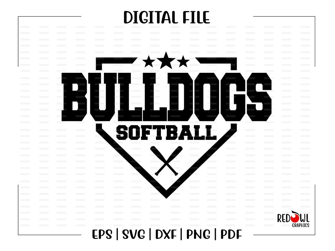 Softball Svg, Bulldog Softball Svg, Bulldog, Bulldogs, Softball ...