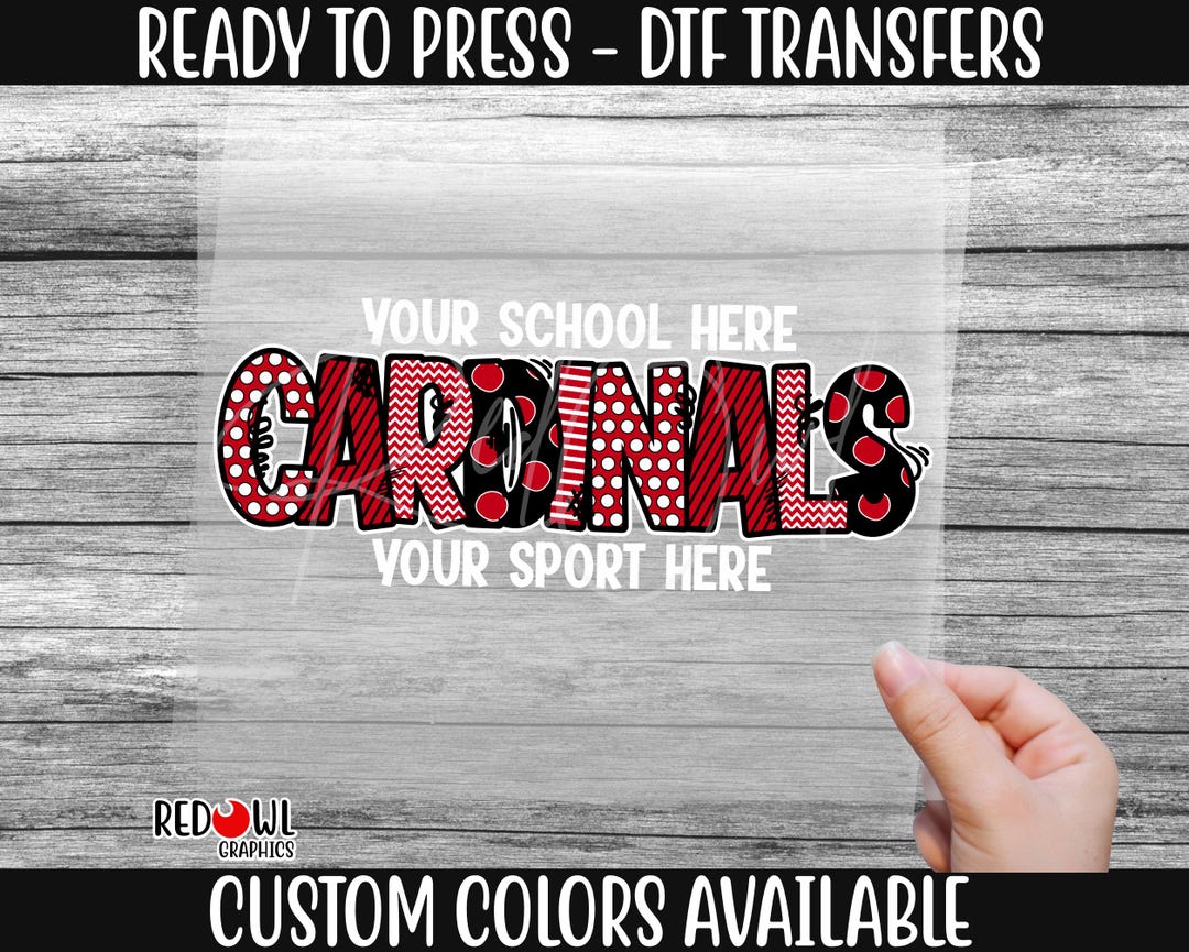 Ready to Press, Cardinals DTF, Cardinal, Custom DTF Transfer, Heat ...
