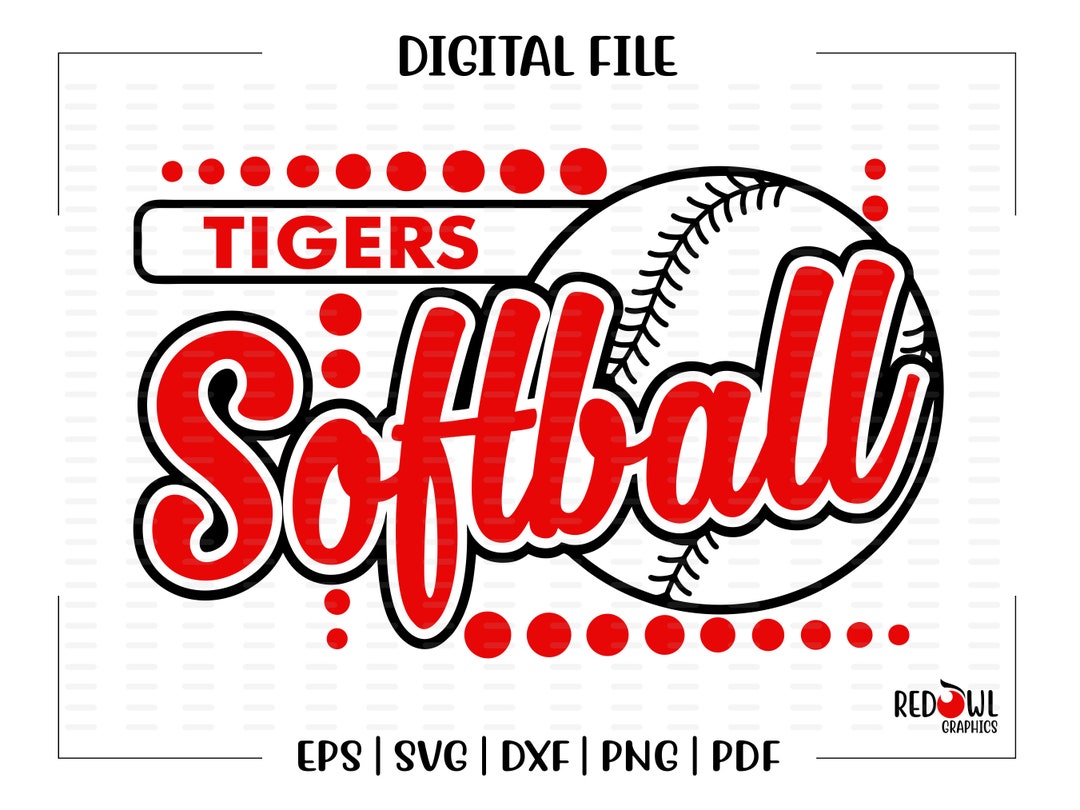 Softball Svg, Tiger Softball Svg, Tiger, Tigers, Softball, Svg, Dxf ...