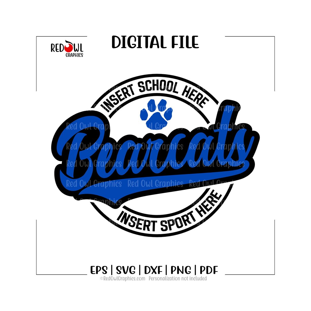 Bearcat Svg, Bearcats Svg, Teacher, Coach, Mom, Dad, Mascot, School ...