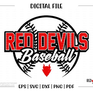 Baseball Svg, Red Devil Baseball Svg, Red Devil, Devils, Baseball ...