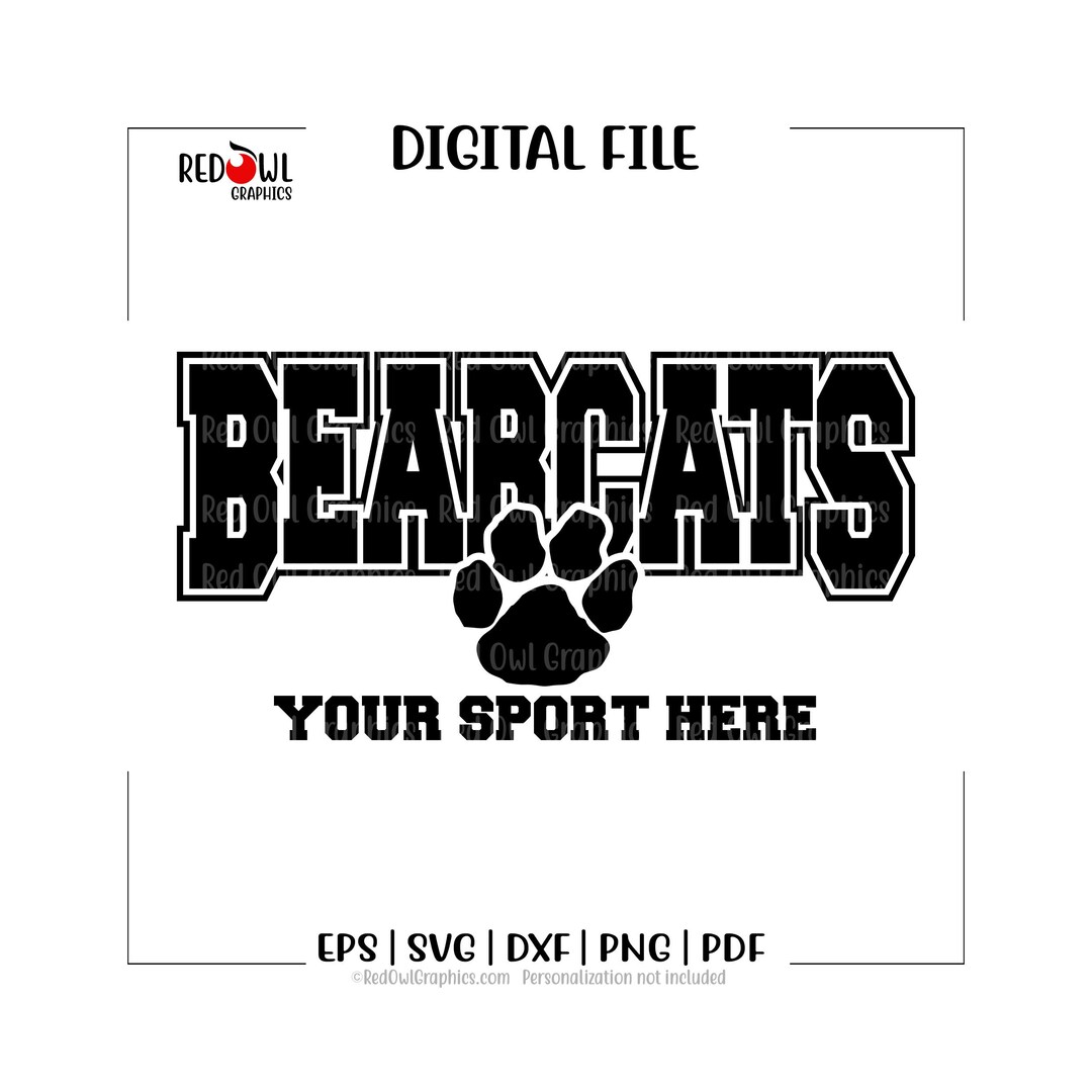 Bearcat Svg, Bearcats Svg, Bearcat, Bearcats, Mascot, School, Svg, Dxf ...