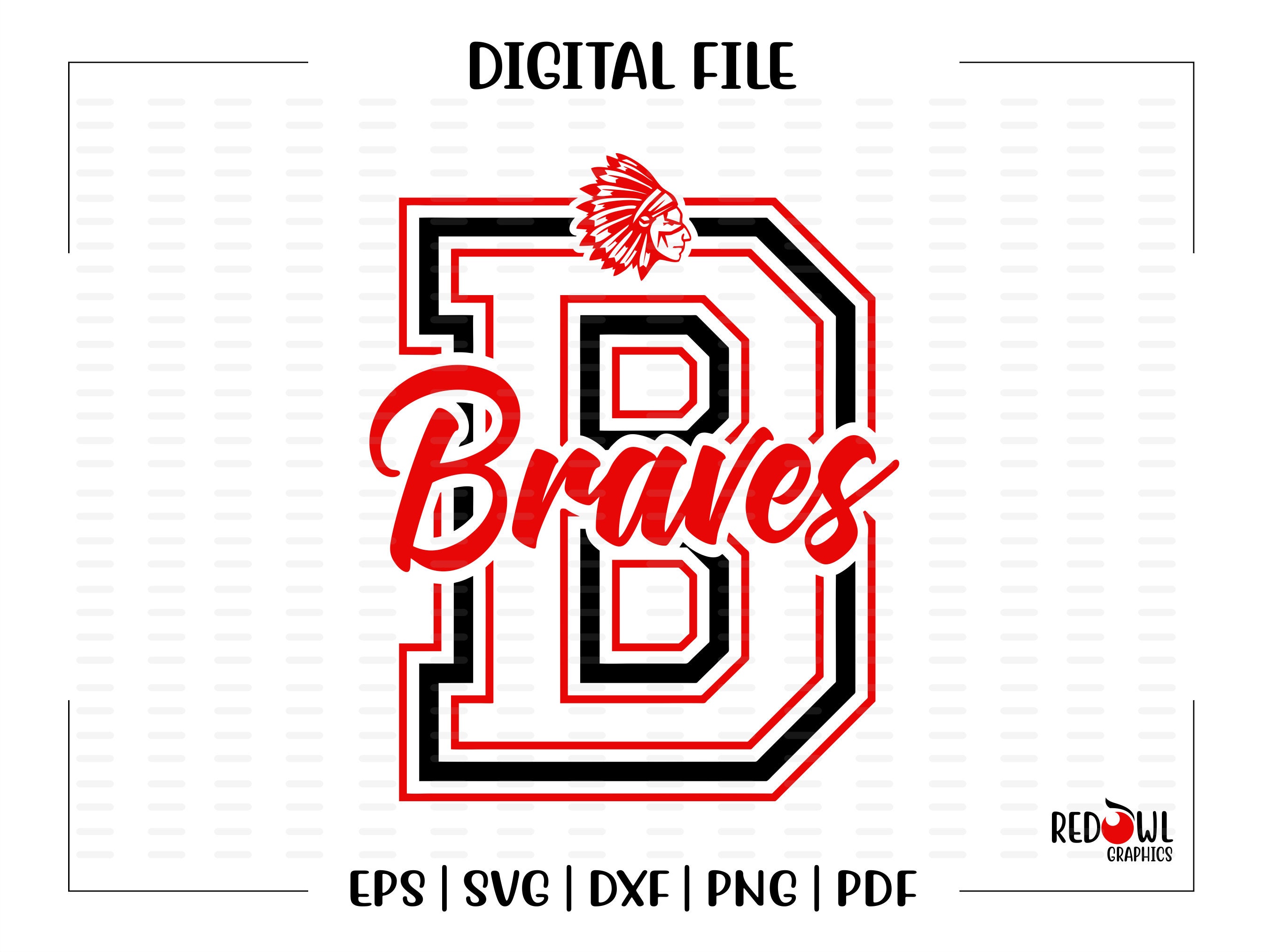 Braves Svg Braves Brave Svg Brave Clipart Mascot School - Etsy
