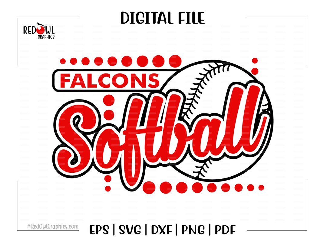 Softball Svg, Falcon Softball Svg, Falcon, Falcons, Softball, Svg, Dxf ...