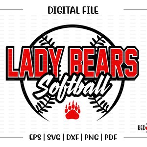 Softball Svg, Bear Softball Svg, Bear, Bears, Softball, Svg, Dxf, Eps ...