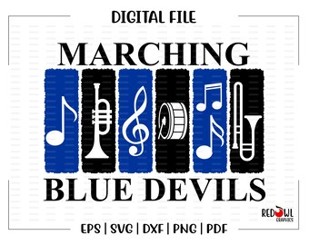 Blue Devil Marching Band Svg - Etsy
