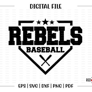 Baseball Svg Rebel Baseball Svg Rebel Rebels Baseball - Etsy