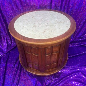 Mid Century Spanish Colonial Round Marble Top Commode Drum Table - Etsy