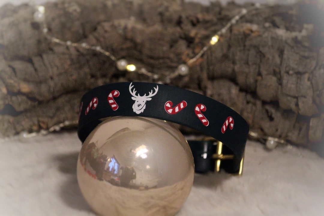 Biothane Collar Christmas Deer With Golden Fittings - Etsy