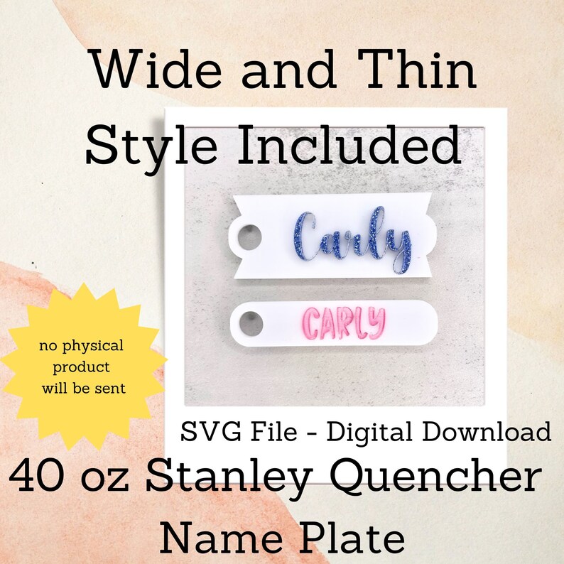 Stanley Quencher Accessories, SVG Cut File, 40 Oz Tumbler Name Plate ...