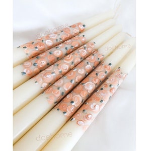 Long Candles for Candlestick , 6 Patterned Taper Candles , Bridal Taper ...