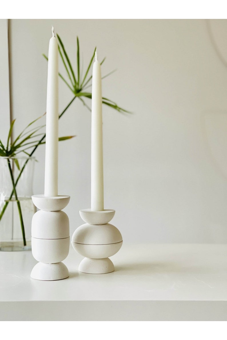 Candlestick Candle Holders Ceramic Pillar Candle Holder - Etsy