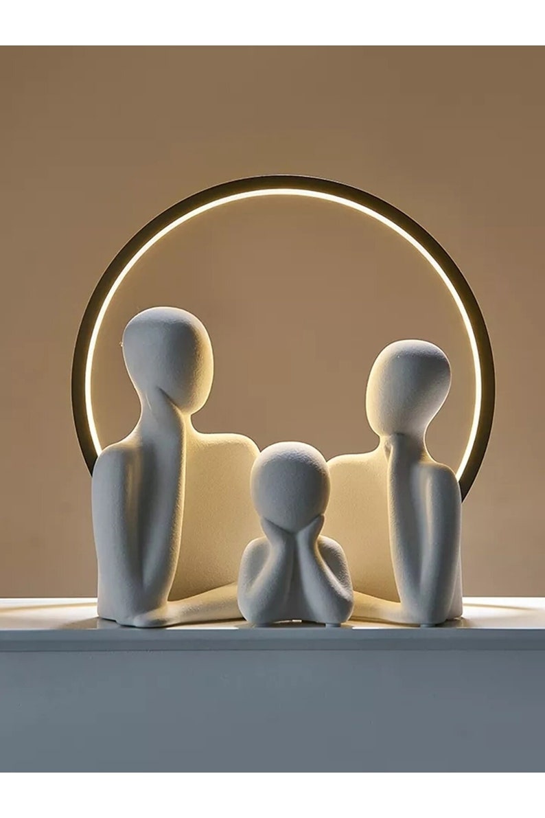 Family Sculpture Figurines Decorative Family Statue of Three - Etsy