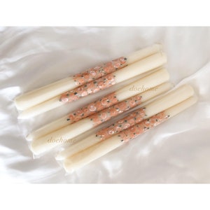 Long Candles for Candlestick , 6 Patterned Taper Candles , Bridal Taper ...