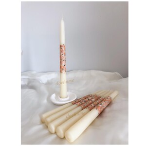 Long Candles for Candlestick , 6 Patterned Taper Candles , Bridal Taper ...