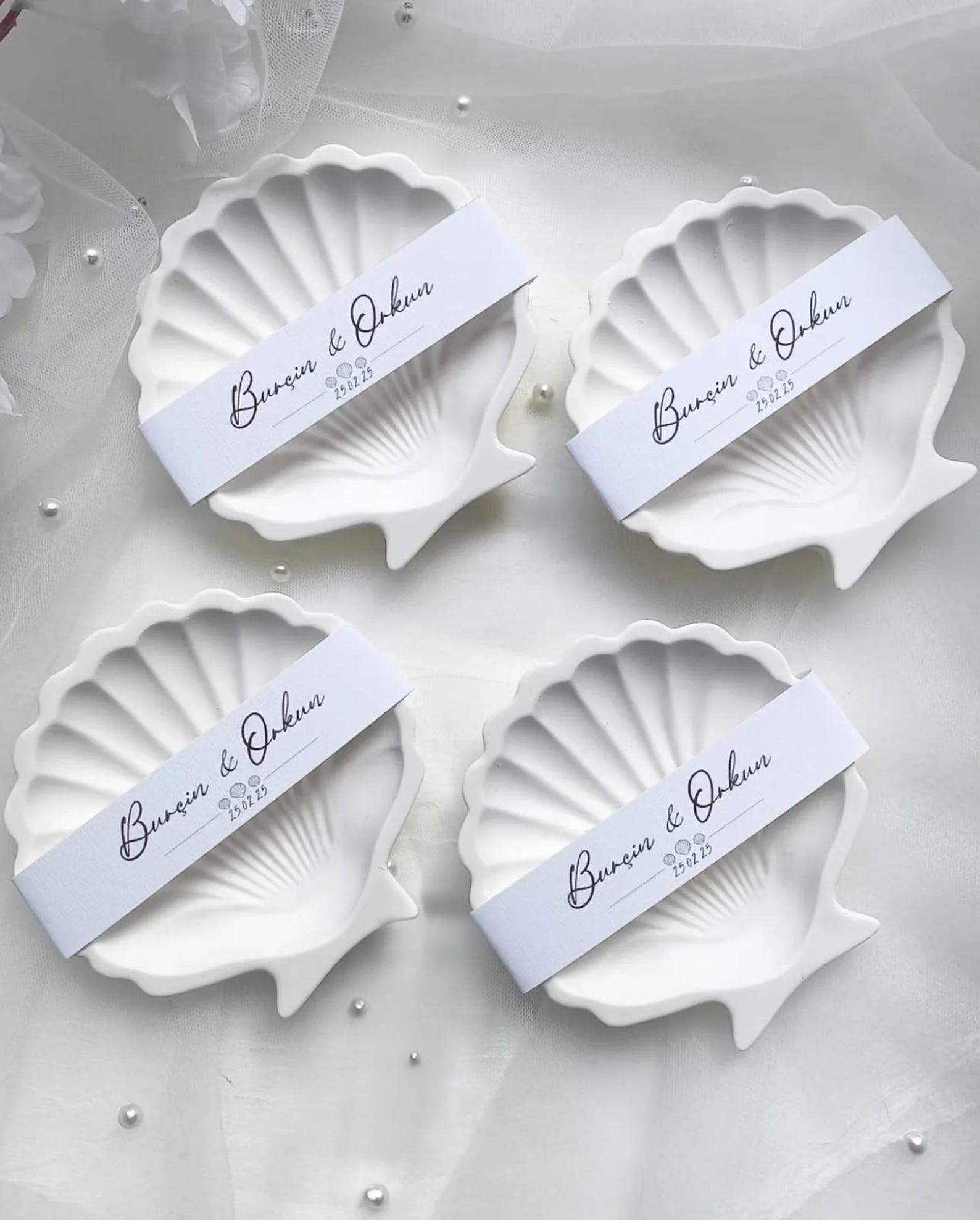 Handmade Ocean Theme Beach Wedding Pearl and Sea Shell Candle Favors ...