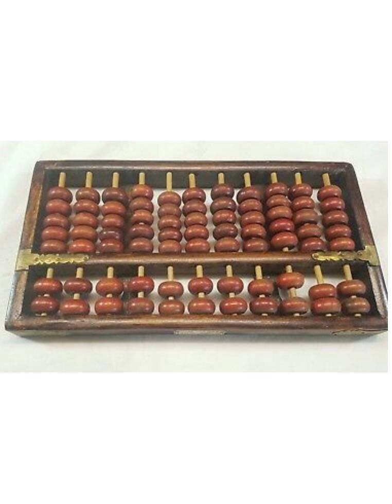 Chinese RED LION Wooden Brass Original Size Abacus / Vintage Toys ...