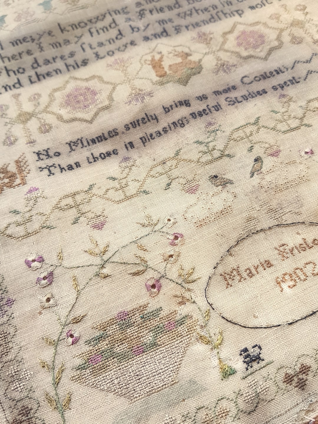 Maria Friston, 1802, a Norfolk Sampler. A Pdf Cross Stitch Reproduction ...