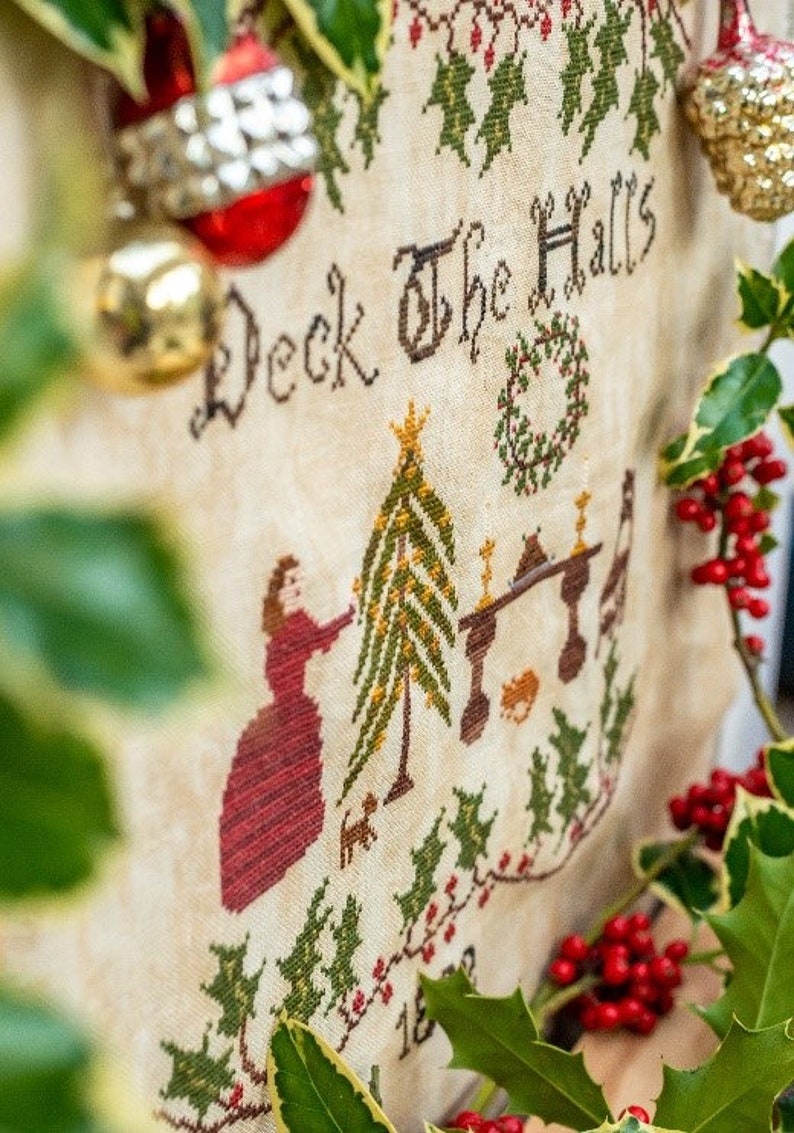 Christmas Cross Stitch Pattern - Deck the Halls, 1862 Pdf - Etsy