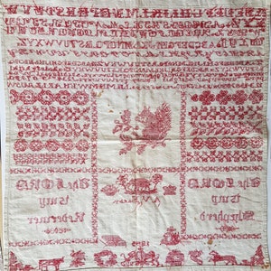 Bristol Orphanage Sampler, Ada Violet Haxby, 1885, Antique Reproduction ...