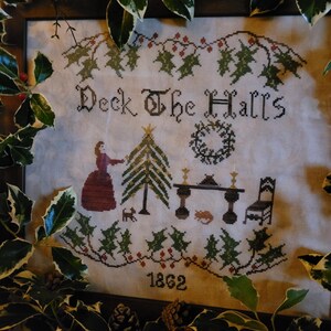 Christmas Cross Stitch Pattern - Deck the Halls, 1862 Pdf - Etsy