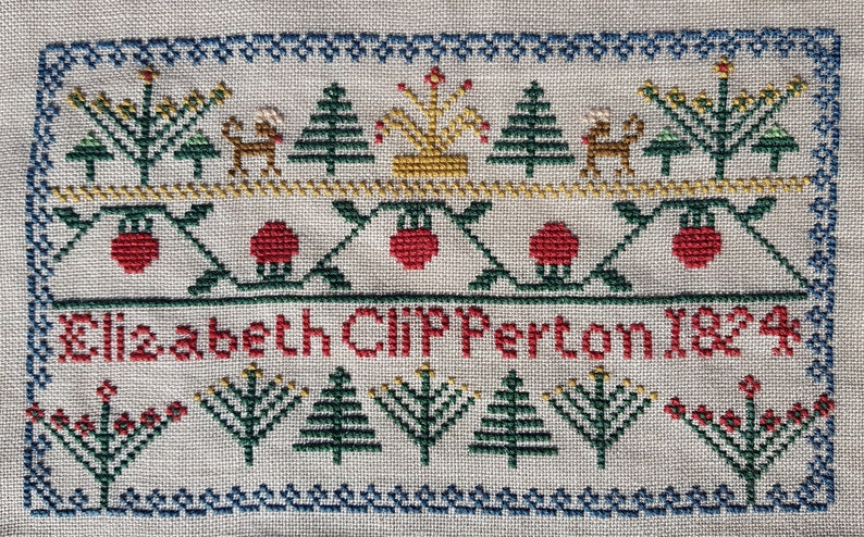 Elizabeth Clipperton 1824 - Norfolk Reproduction Sampler Pdf Cross ...