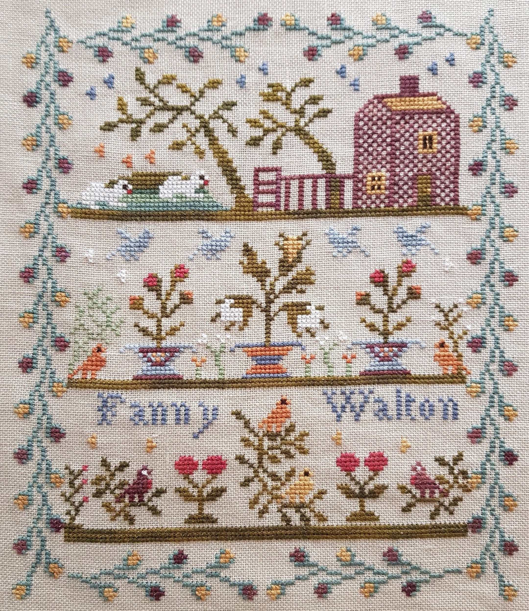 Fanny Walton - Reproduction Sampler Chart - Pdf Cross Stitch Pattern - Etsy