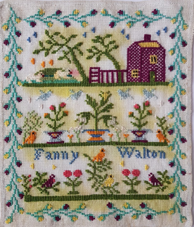 Fanny Walton - A Reproduction Sampler Chart With a Happy Easter ...